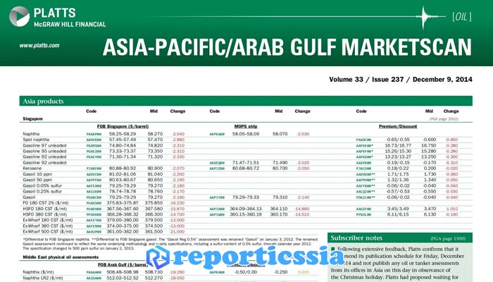 Platts Asia Pacific - reporticssia